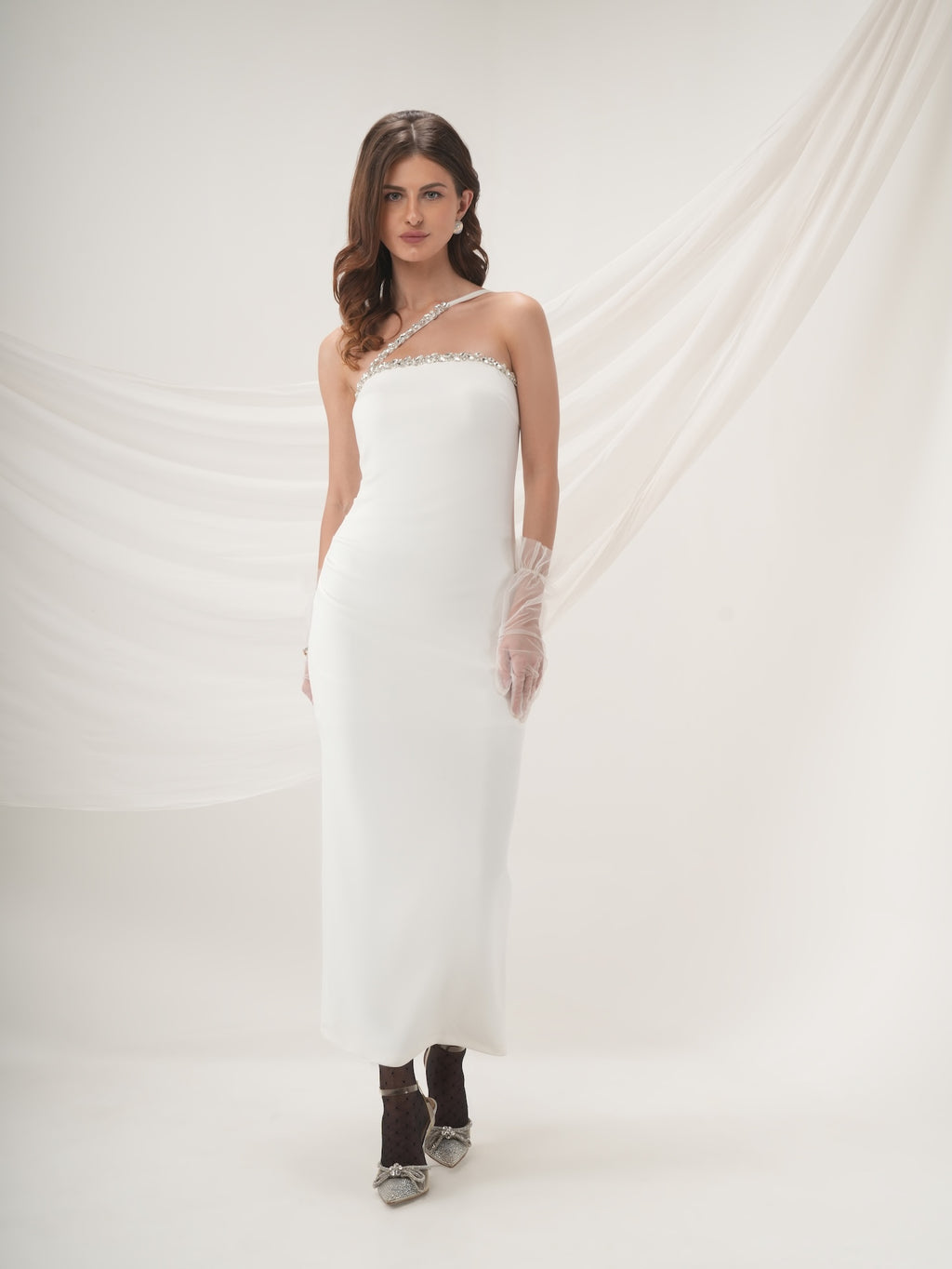 Elena - Asymmetric Column Gown – DUJOUR